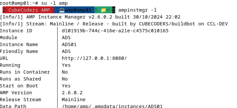How to restart AMP by CubeCoders Instances via Command Line - Debian ...